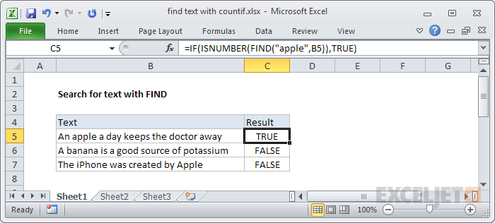 How To Find Text With A Formula Exceljet how-to-find-text-with-a-formula-exceljet